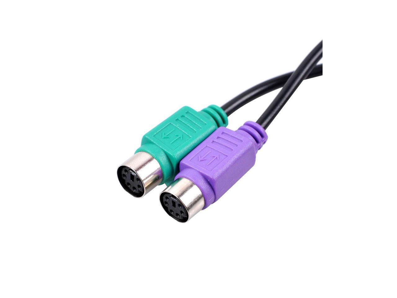 PS2 USB Adpater,USB Male to PS/2 Female Splitter Mouse Keyboard PS2 ...