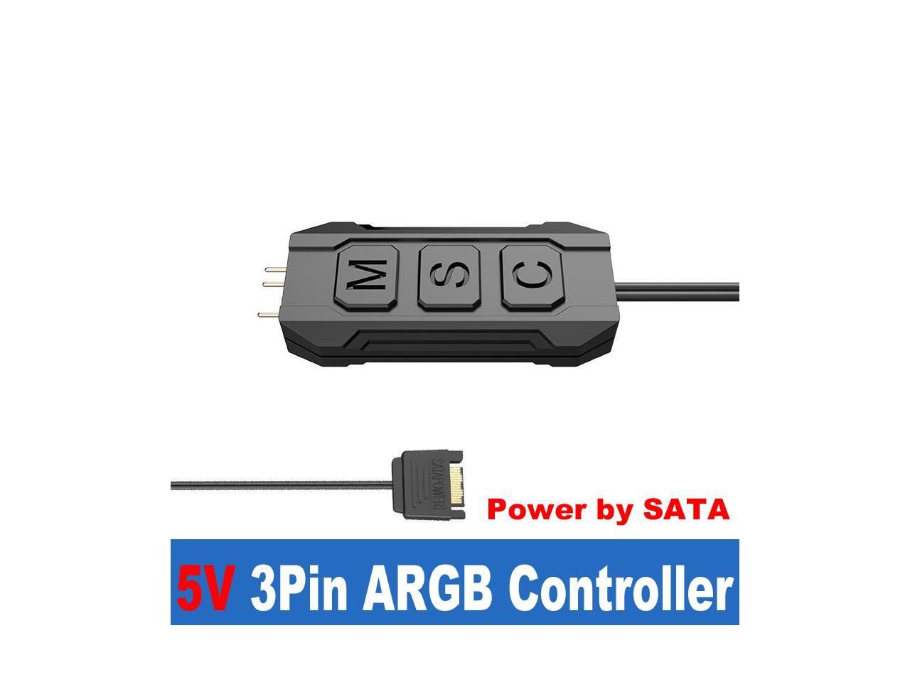 EnLabs 5V 3pin ARGB Controller for Computer PC RGB Fan,SATA Powered 3 ...