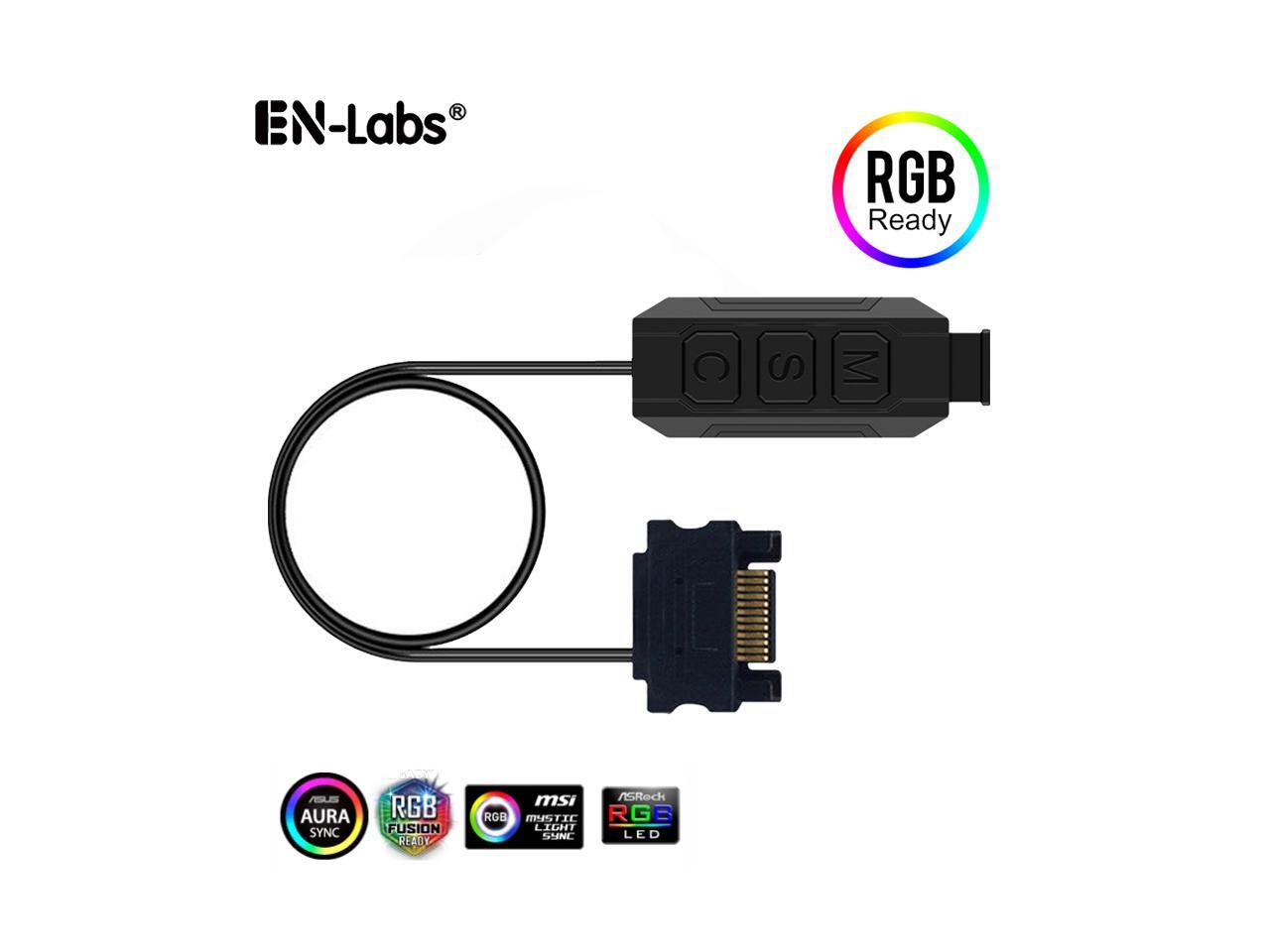 EnLabs 12V 4pin RGB Controller Cable for Computer Case Fan,SATA Powered ...