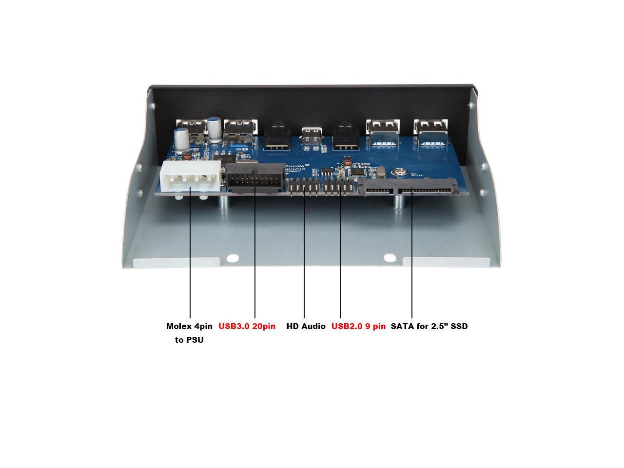5.25 Optical Drive Front Panel USB 3.1 Type-C (5Gbps),2x USB 3.0,2x USB ...