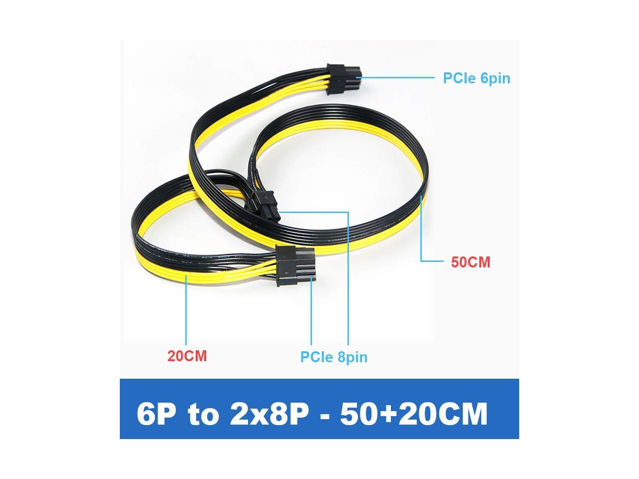 Modular PSU Cable GPU 6Pin to 2 PCIe 8 Pin 6+2pin Vidoe Card 6P to Dual ...