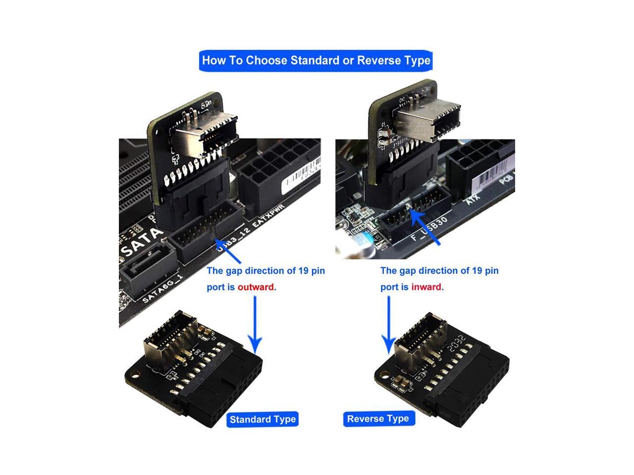 Motherboard USB 3.0 Internal 20/19 Pin Header to Type-E A-Key USB 3.1 ...