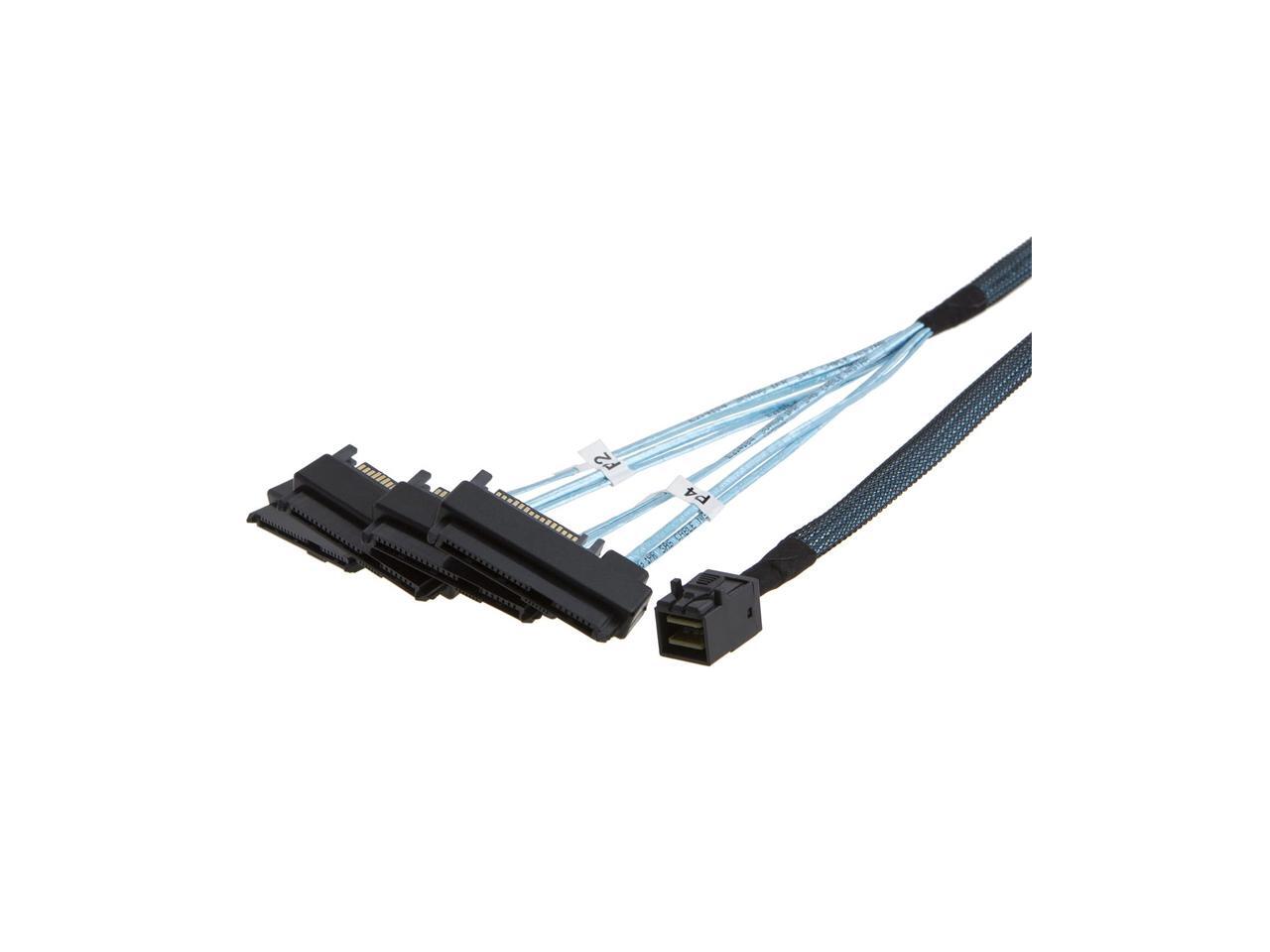 SFF-8643 to SFF-8482 Cable, Internal HD Mini SAS SFF8643 Host to 4 X 29 ...