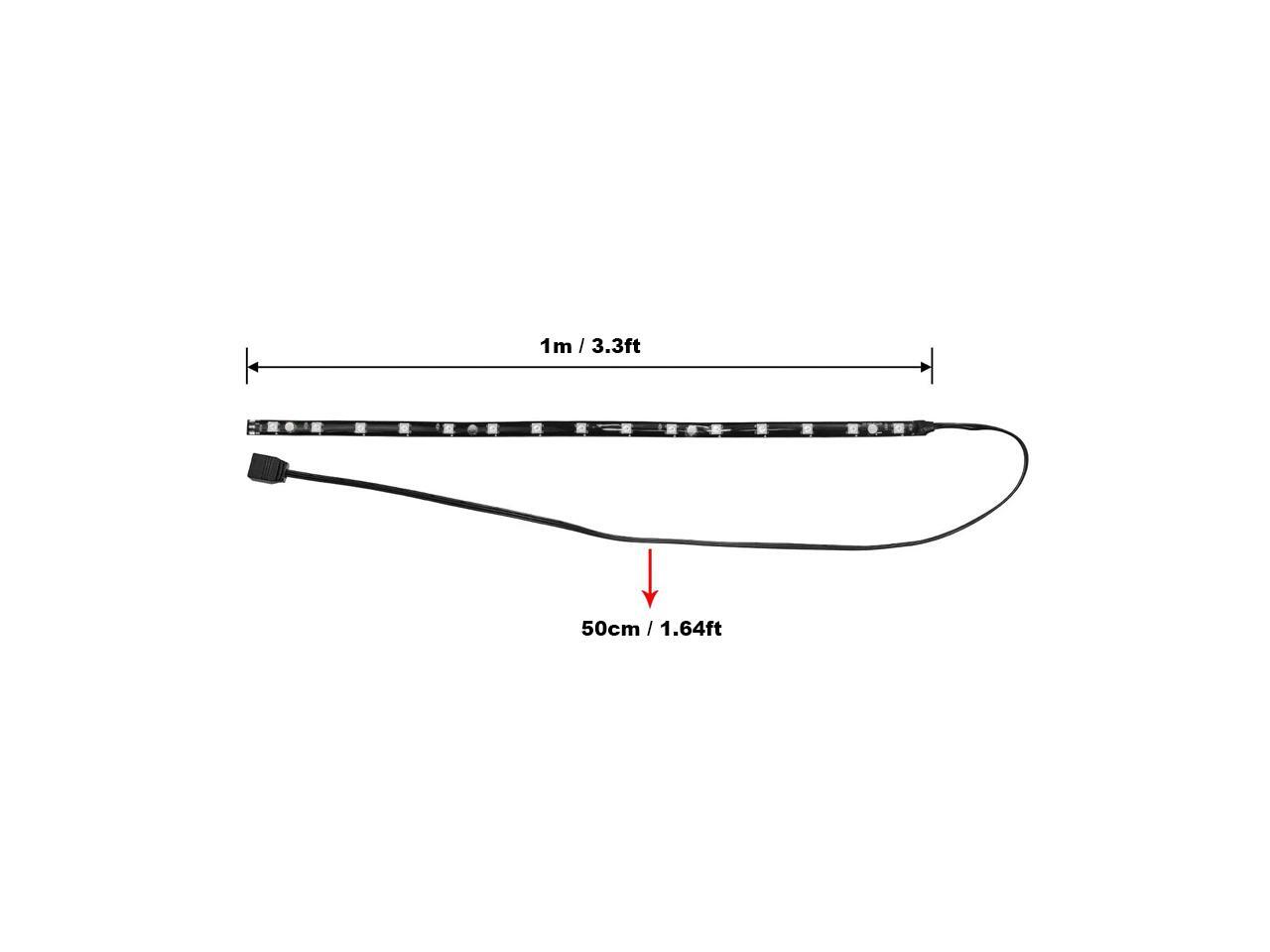 ARGB LED Strip Lights 60LEDs for PC Case Motherboard w/ 3pin 5V ...