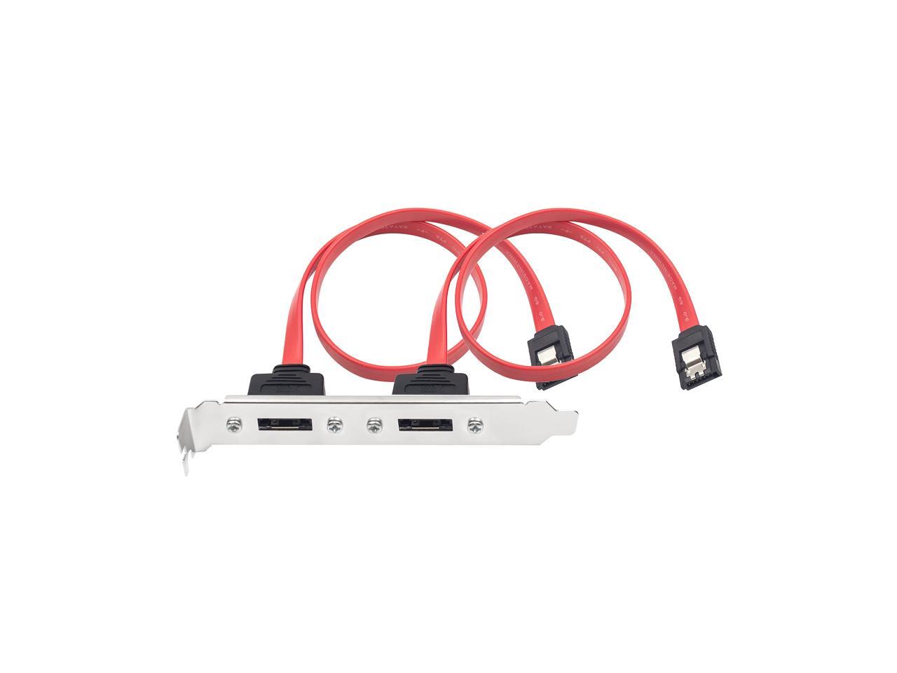 SATA to eSATA Cable Adapter w/ PCI Slot Cover Plate Full Profile ...