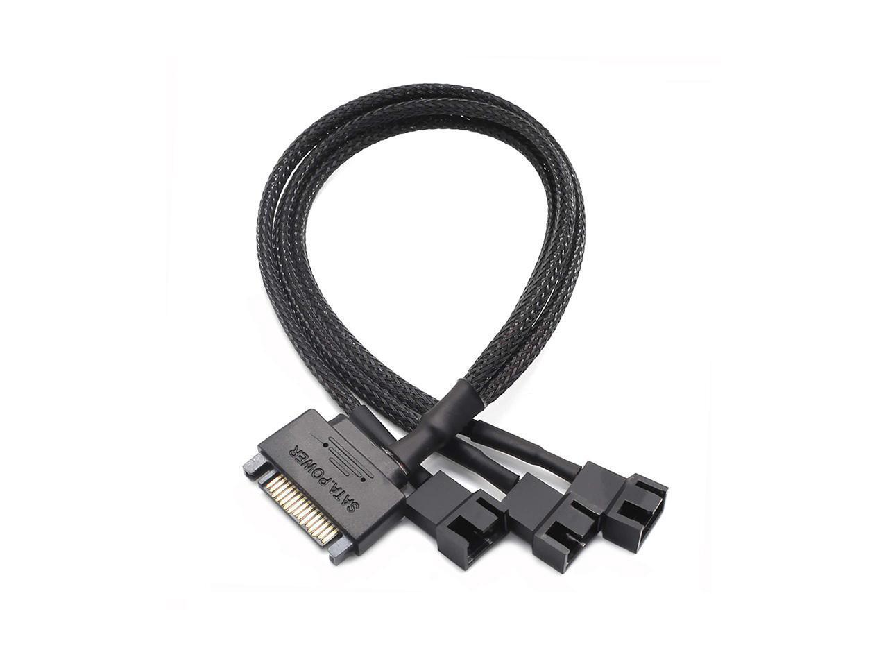 EN-Labs SATA to 3 Pin 4 Pin Fan Sleeved Power Splitter Cable Adapter ...