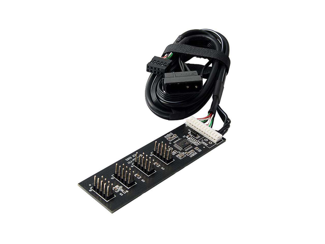 USB 9 Pin Motherboard Header Hub 4 Ports Splitter Adapter, USB 2.0 9Pin ...