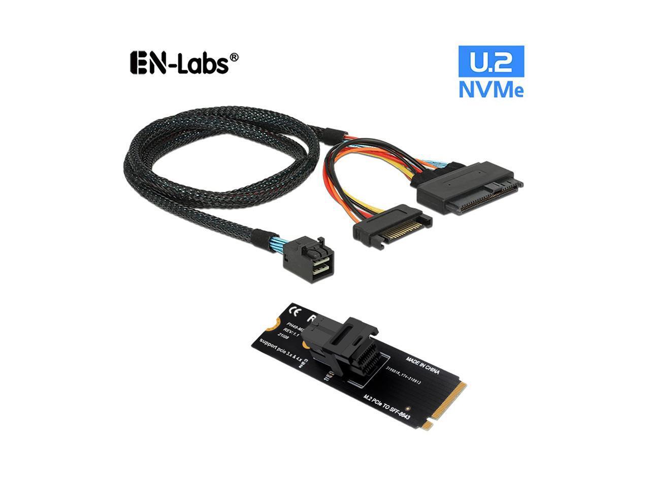 EN-Labs U.2 to M.2 NVMe M-Key NVMe Adapter,M2 to Mini SAS SFF-8643 ...
