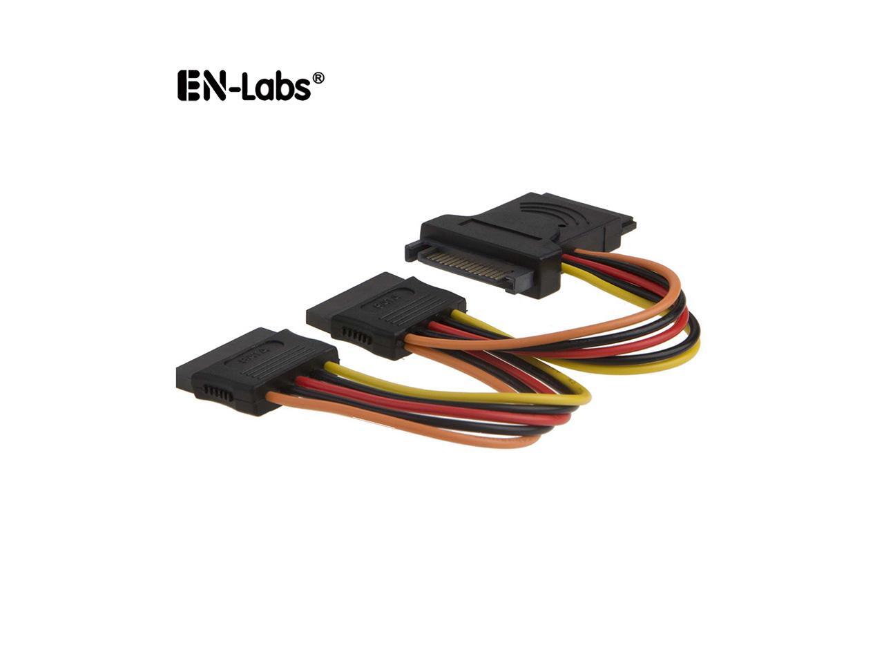 EN-Labs SATA 15pin Power Splitter Cable 1x3, 3 Ports SSD Power Adapter ...
