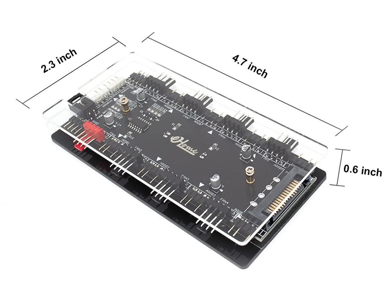 12V 4pin to 5V 3Pin ARGB Convertor Controller & 4Pin PWM 2-In-1 Hub 8 ...