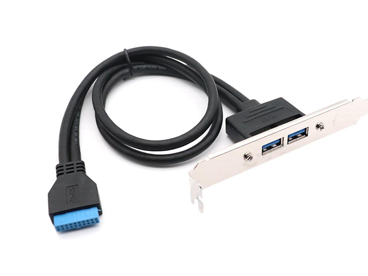 Enlabs USB 3.0 Motherboard 20-Pin Header to 2x USB 3.0 A Female Adapter ...