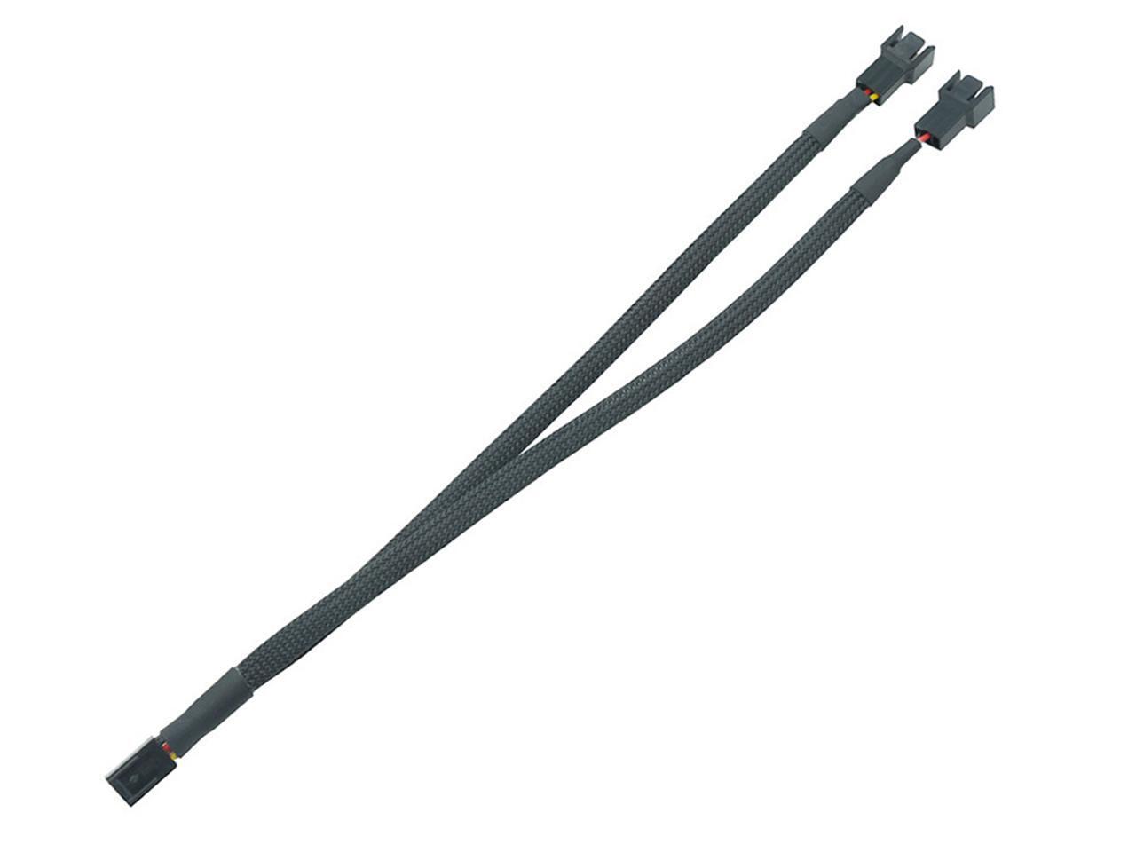 3 Pin Case Fan Splitter Power Cable 1 to 2 Motherboard CPU Cooler 3pin ...