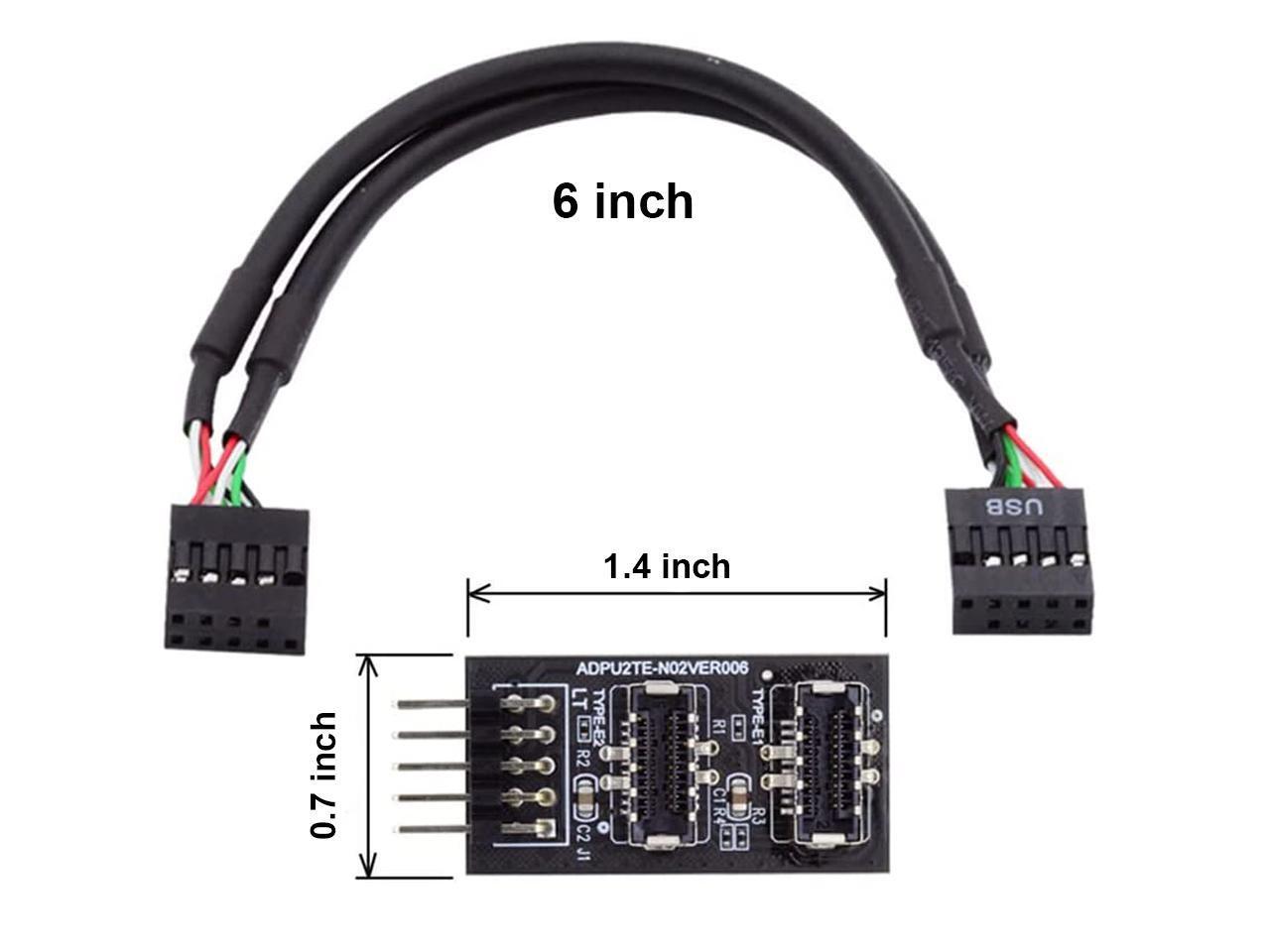 Motherboard USB 2.0 9pin Header to Dual USB 3.2 Front Panel Socket Key ...