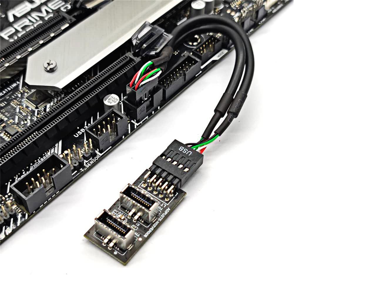 Motherboard USB 2.0 9pin Header to Dual USB 3.2 Front Panel Socket Key ...