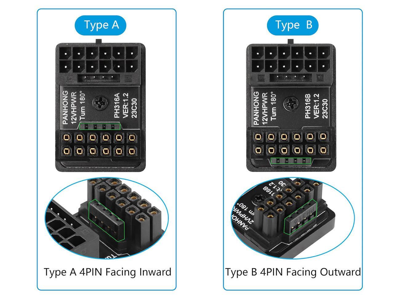 12VHPWR 180 Degree Angled Power Adapter,Aluminum ATX 3.0 16 Pin PCIe 5. ...