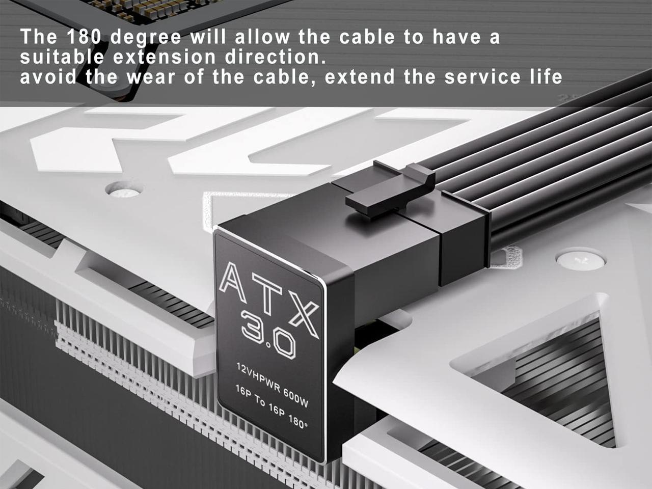 12VHPWR 180 Degree Angled Power Adapter,Aluminum ATX 3.0 16 Pin PCIe 5. ...