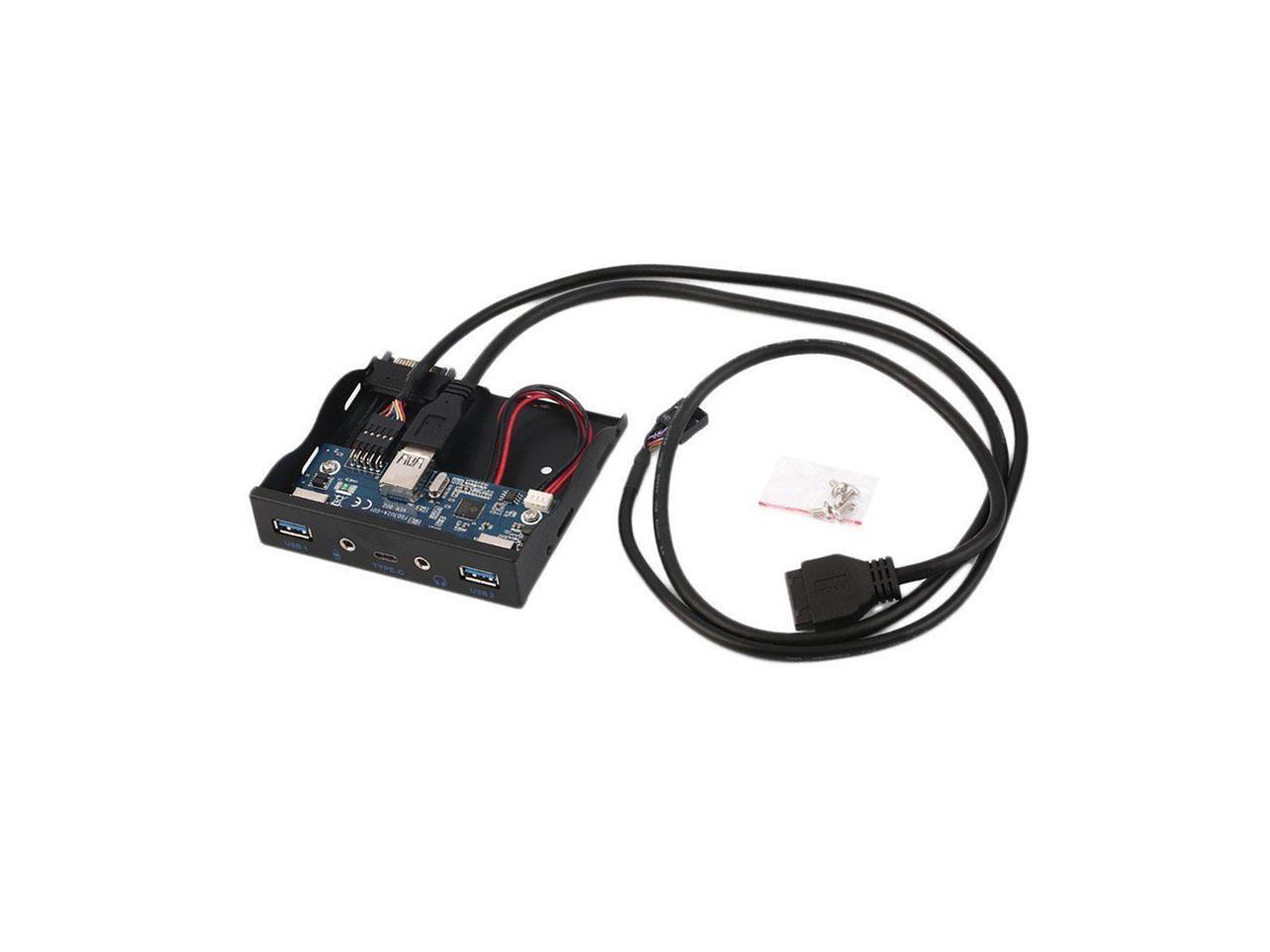 Internal USB 3.1 Gen 1 Type C + 2 x USB 3.0 Port Hub Front Panel w/ HD ...