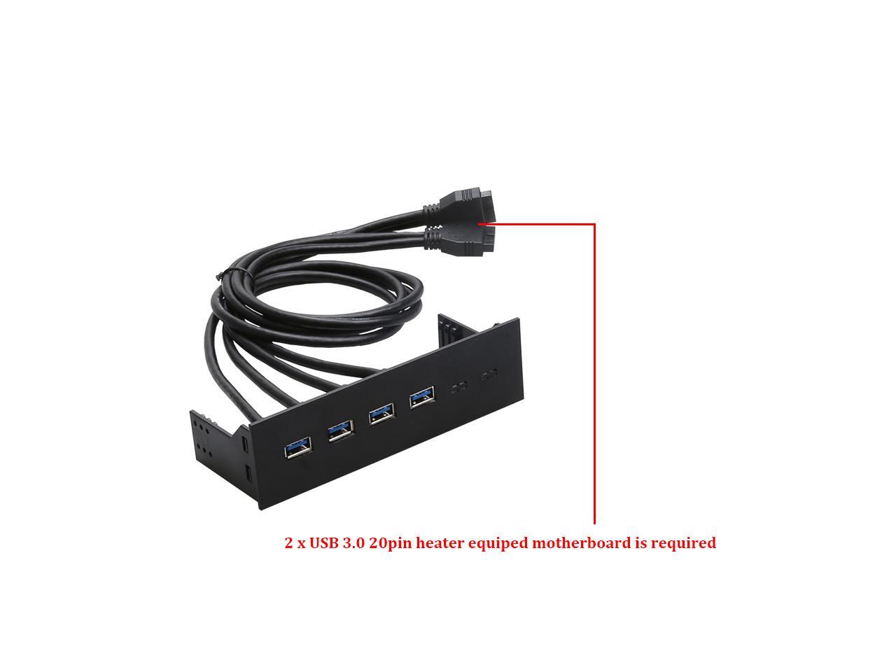 PC computer 5.25 inch front panel 4 Ports USB 3.0 Hub Splitter, 60CM ...