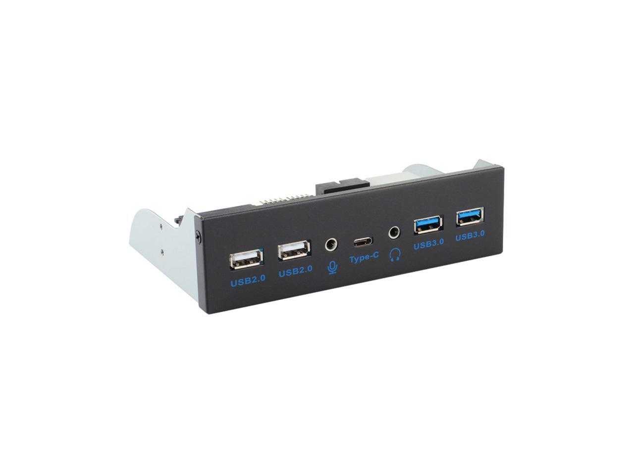 5.25 Inch Front Panel 5 Ports USB Hub w/ HD Audio Output Port ...