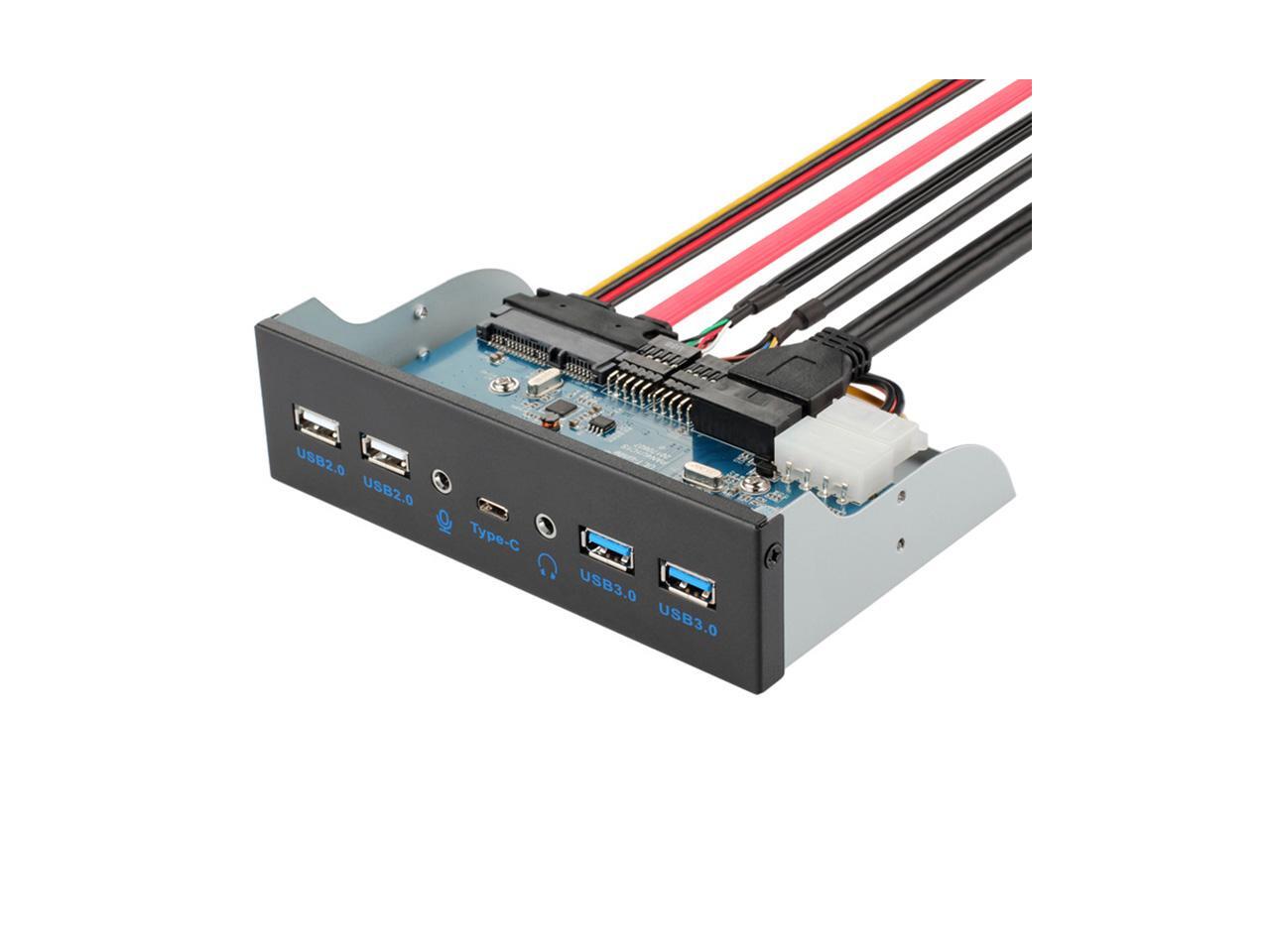 5.25 Inch Front Panel 5 Ports USB Hub w/ HD Audio Output Port ...