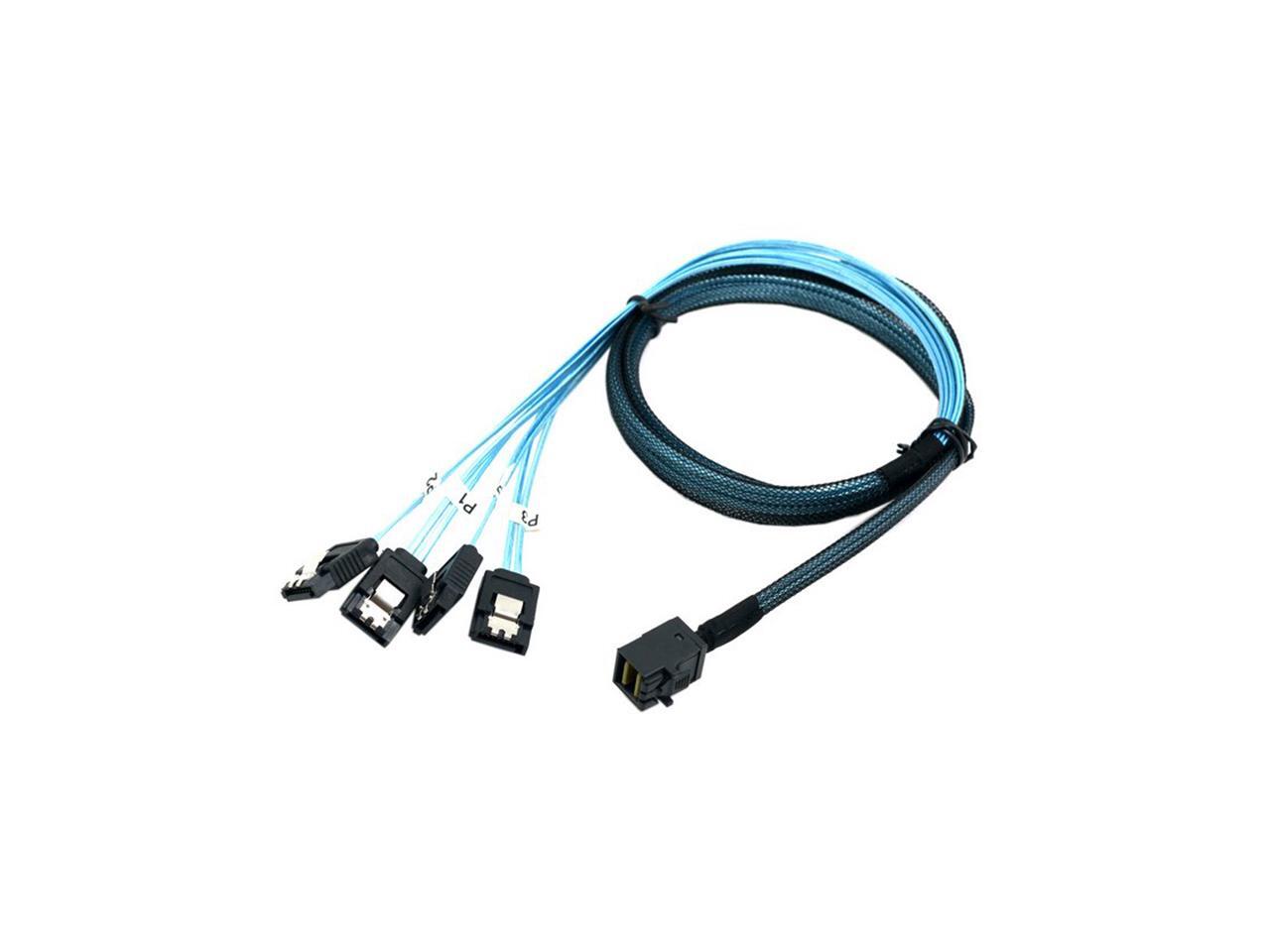Enlabs SFF86434SATA50CM Internal 12G HD Mini SAS SFF-8643 to 4 x SATA ...