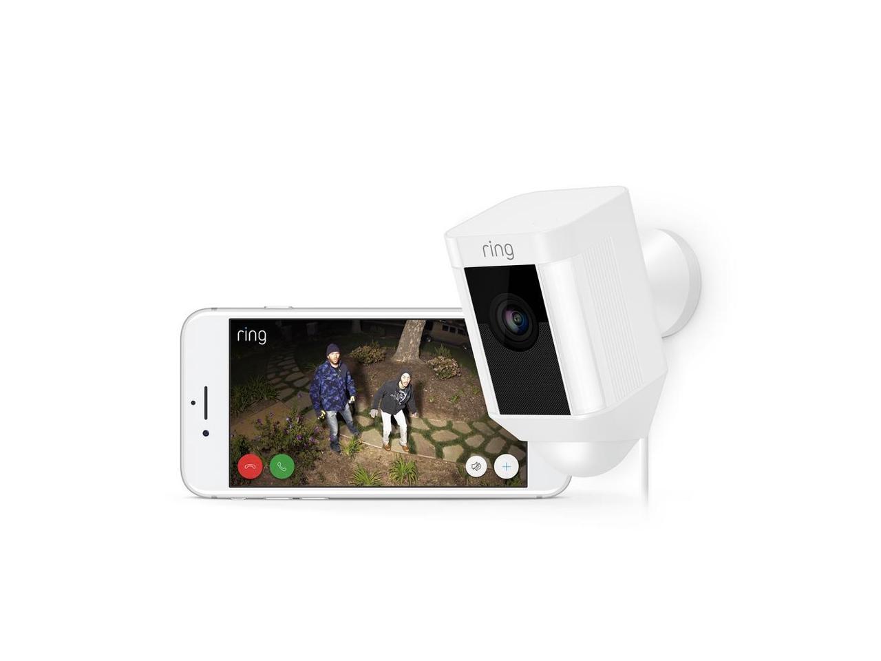 Ring Indoor/Outdoor 1080HD Wired Security Camera with LED Spotlight ...