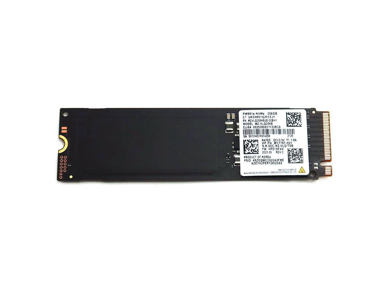 MZ-VLQ256B Samsung PM991A 256GB M.2 2280 Nvme Pcie 3.0 X4 SSD MZVLQ256HBJD-00BH1 M.2 SSD / Solid ...