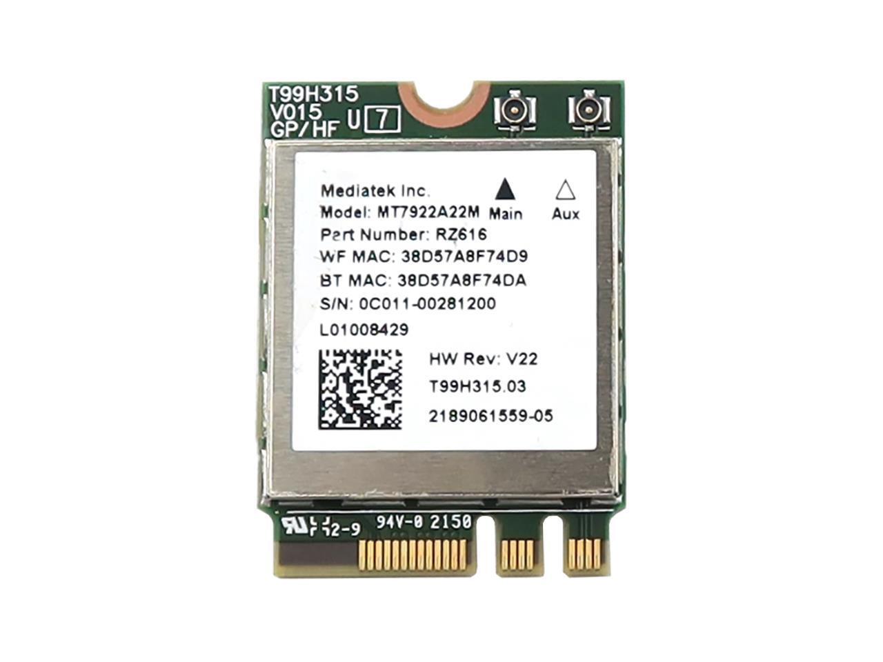 Used - Very Good: MT7922A22M Mediatek M.2 2230 Wifi 6E Bluetooth 5.2 ...