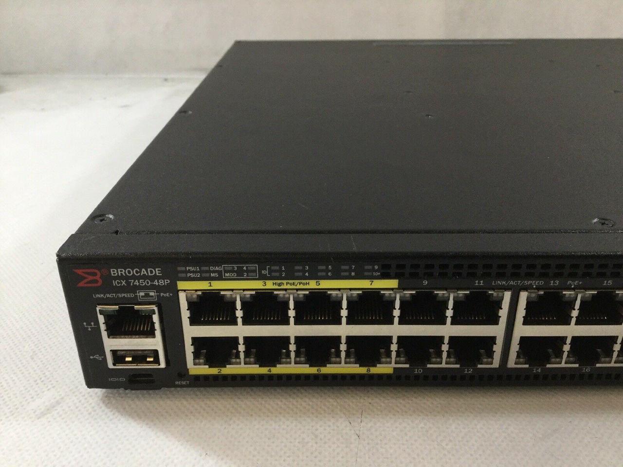 Used - Like New: Brocade ICX7450-48P-E PoE+ Stackable Layer 3 Switch ...