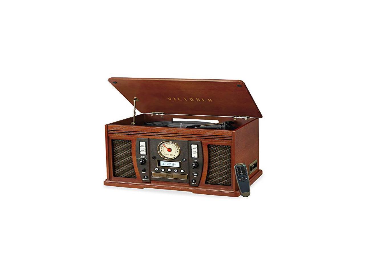 Victrola VTA-750B Nostalgic Aviator 7-in-1 Turntable Wooden ...