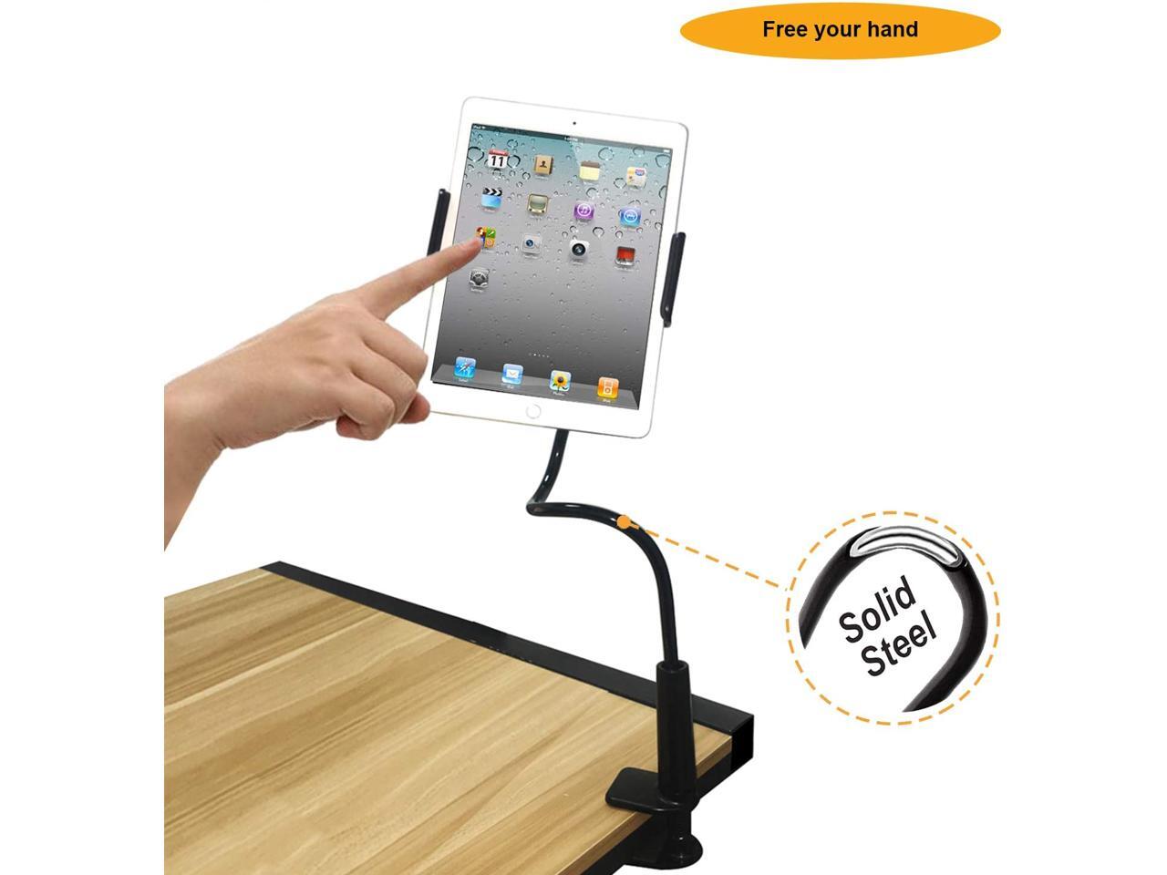 Cellphone & Tablet 2 in 1 Stand Holder Clip with Grip Flexible Long Arm ...