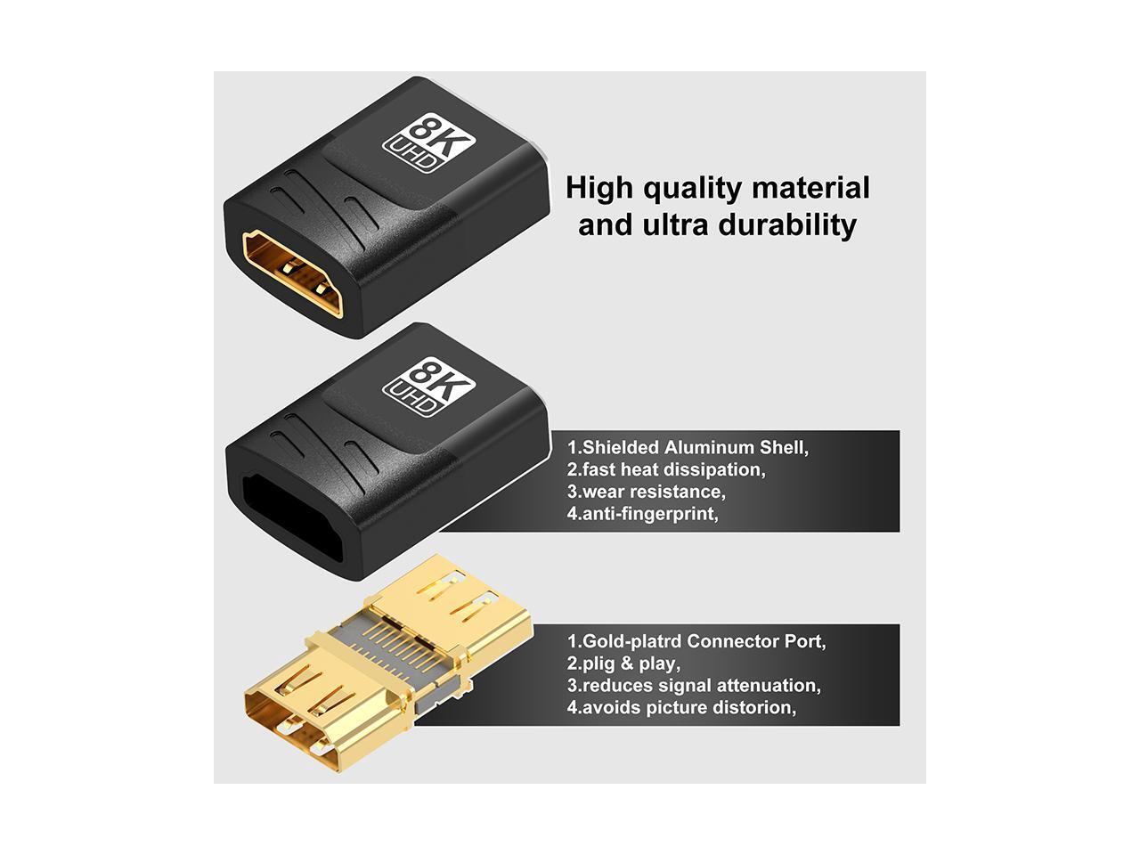 HDMI Adapter 8K Female to Female, 2.1 HDMI Extender UHD Connector HDMI ...