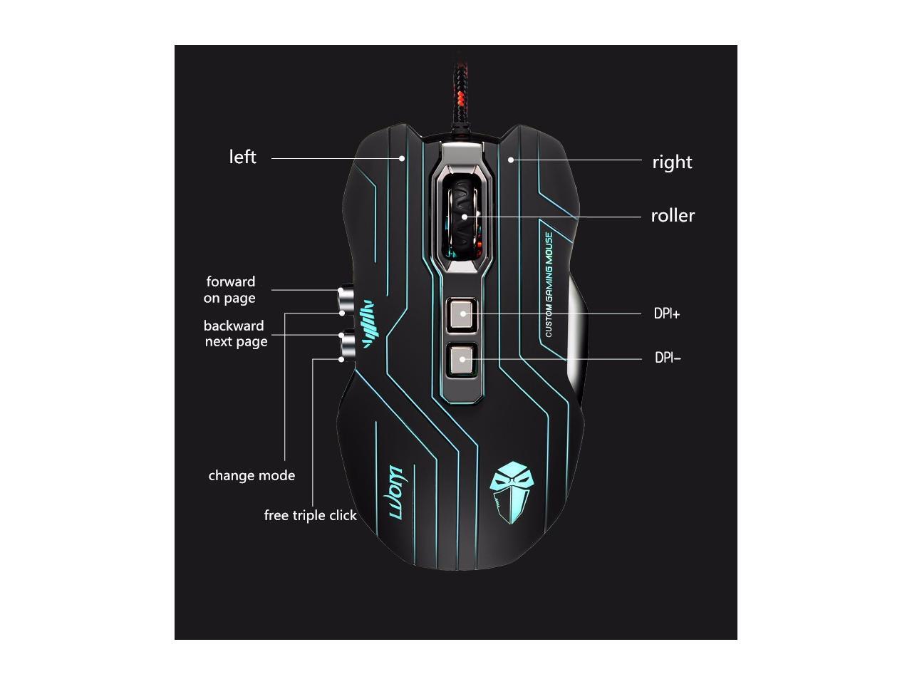 LUOM G5 Gaming Mouse Mause 3200 DPI Adjustable Computer Optical LED ...
