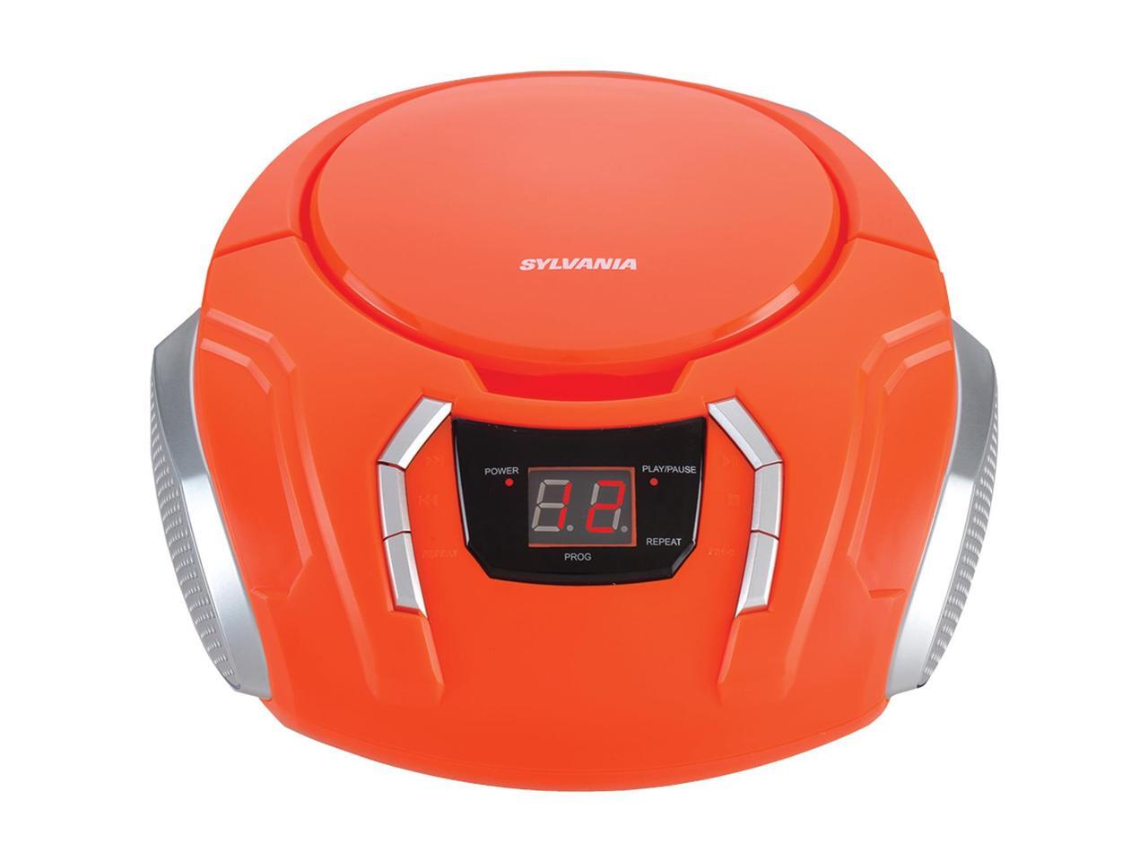 SYLVANIA(R) SRCD261-B-ORANGE Portable CD Player with AM/FM Radio ...