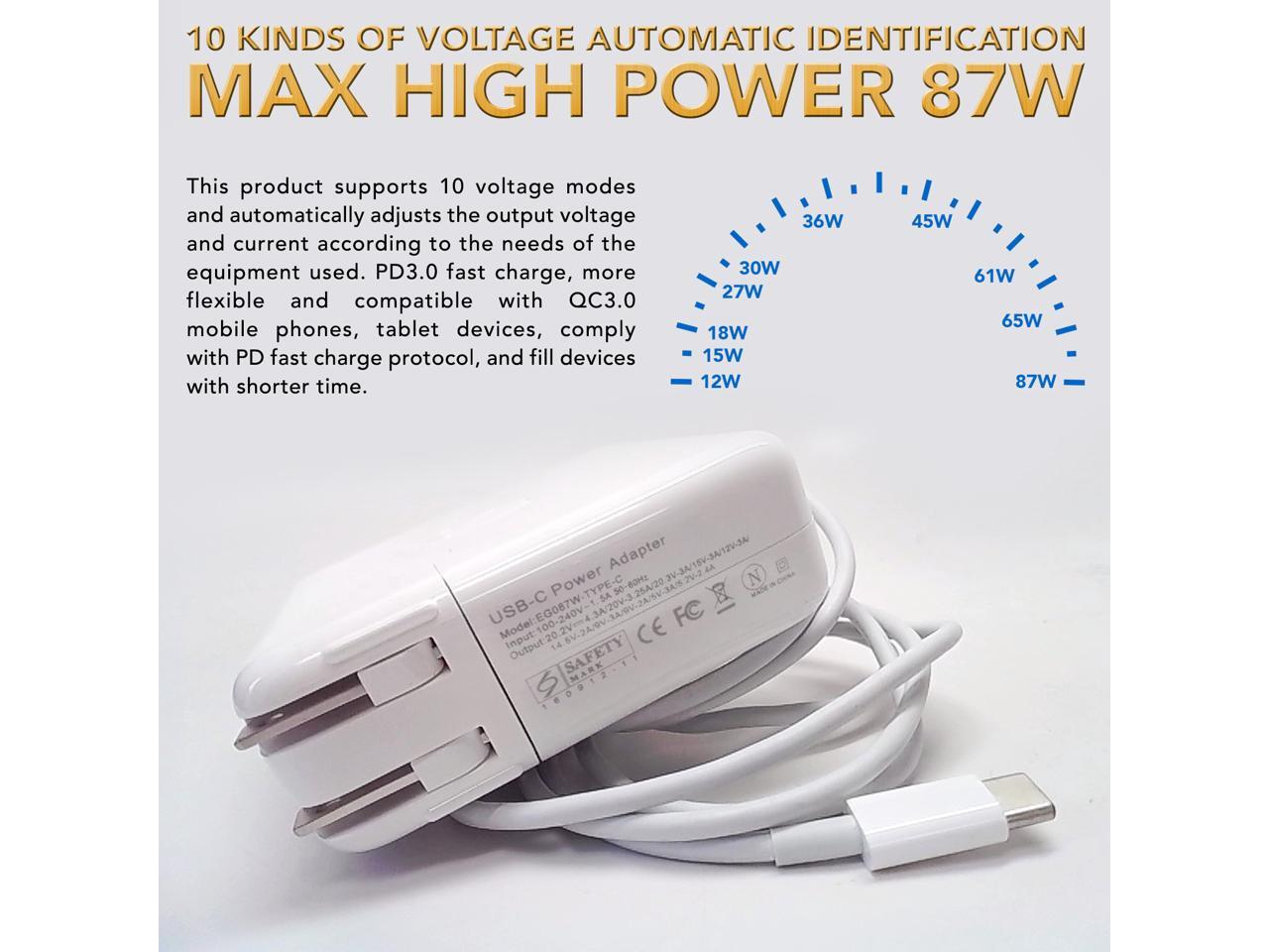 87W USB-C Power Adapter Charger For APPLE MacBook Pro 15 inch A1707 ...