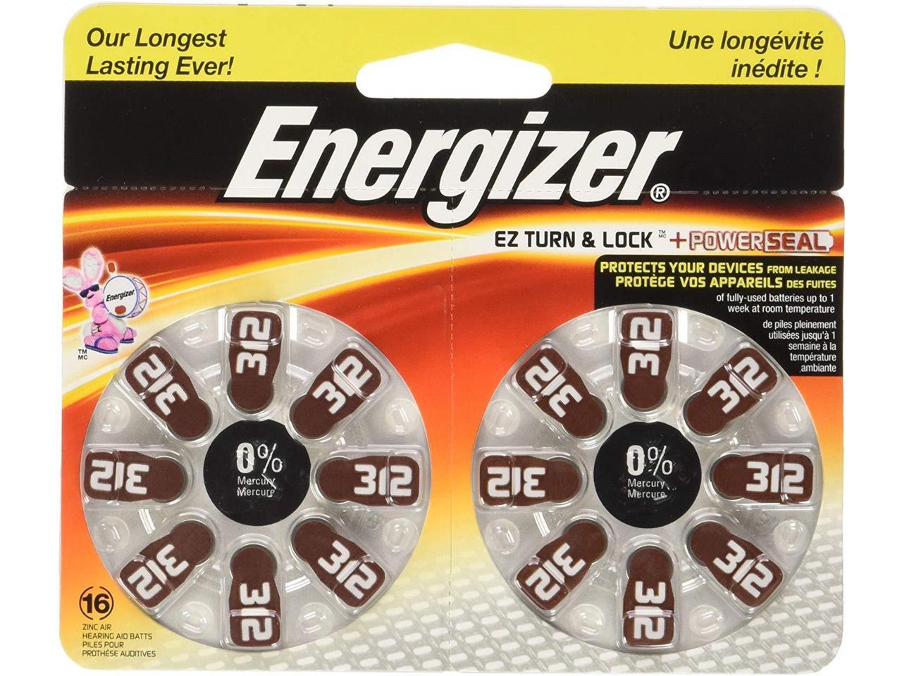 Energizer AZ312DP-16 Energizer ez turn & lock hearing aid size 312 ...