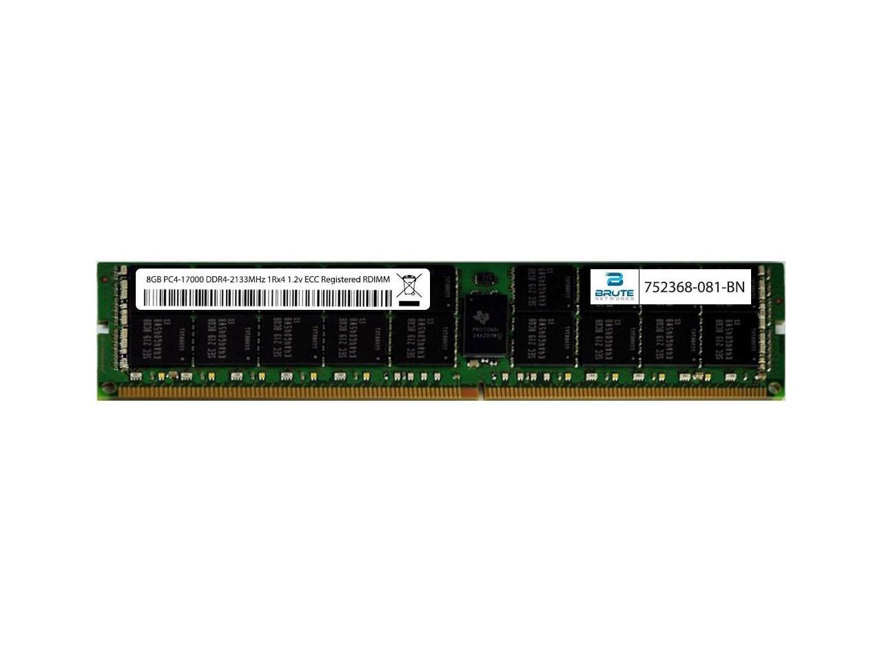 752368-081 - HP Compatible 8GB PC4-17000 DDR4-2133Mhz 1Rx4 1.2v Registered RDIMM - Newegg.com