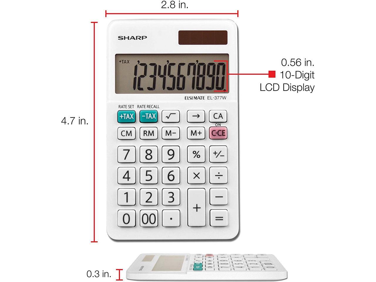 Sharp Pocket Calculator Includes Batteries General Calculations EL ...