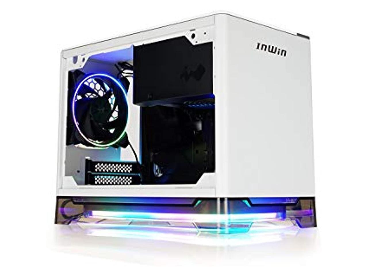 IN WIN A1 PLUS White SECC / Tempered Glass Mini-ITX Tower with Built-in ...