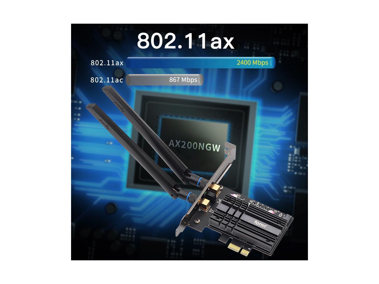 fenvi FV-AX3000 WiFi 6 PCIe WiFi Card, Up to 3000M, Bluetooth 5.2, 802 ...