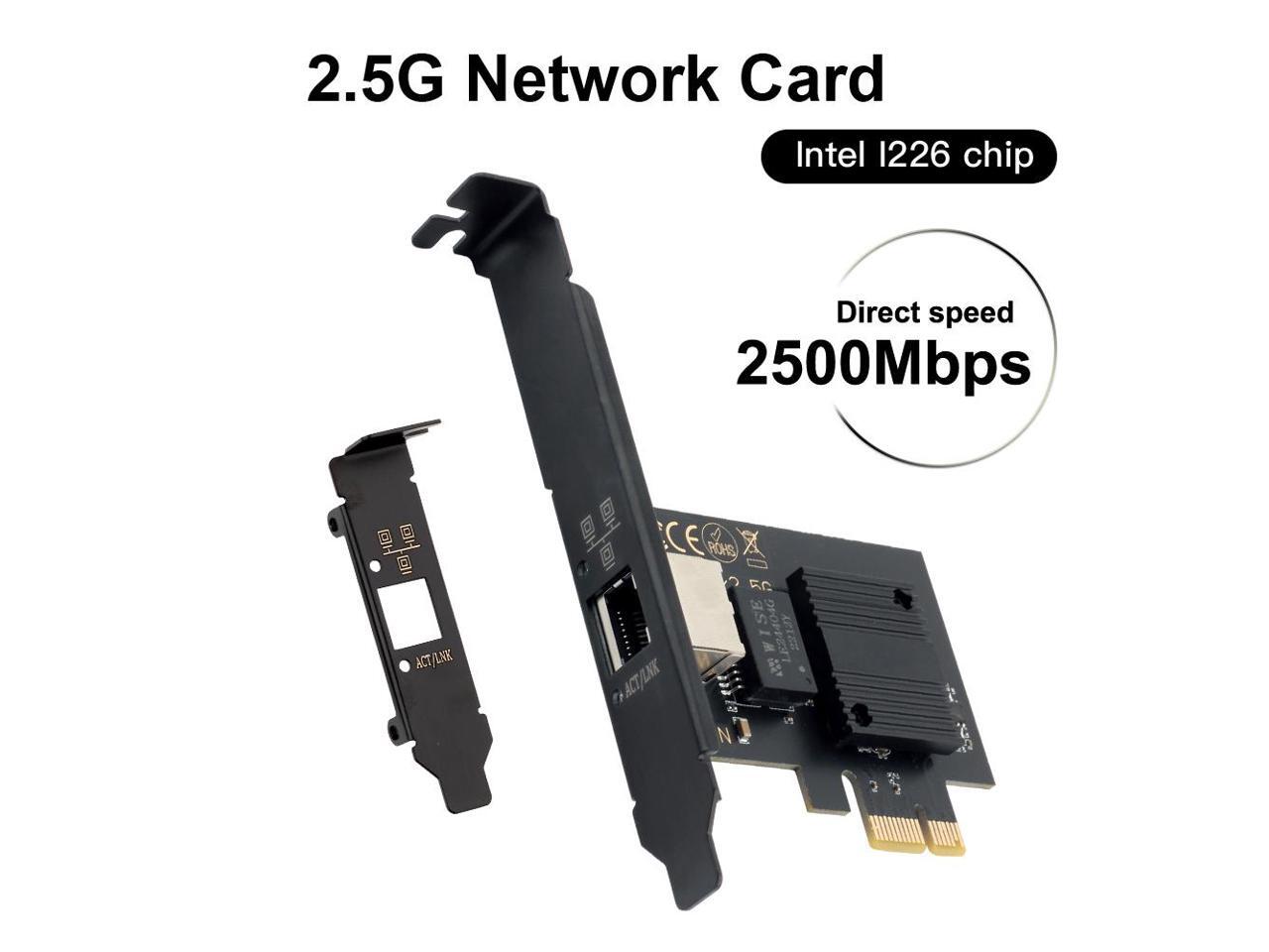 2.5GBase-T PCI Express Gigabit Network Card for Gaming, 2.5G/1G/100Mbps PCIe Ethernet Network ...
