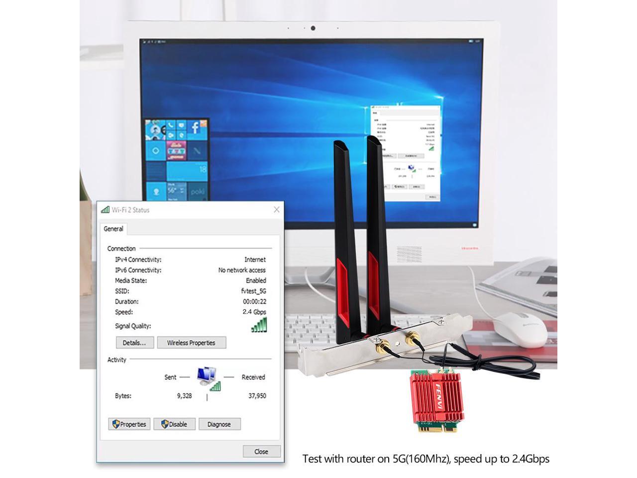Fenvi WiFi 7 BE200 Tri-Band 802.11be M.2 Desktop Wireless Adapter ...