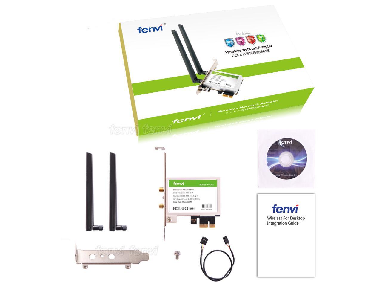 Fenvi FV8303 Wireless Dual Band N600 PC PCIe Wifi Card Adapter, With Bluetooth 4.0, Up to ...