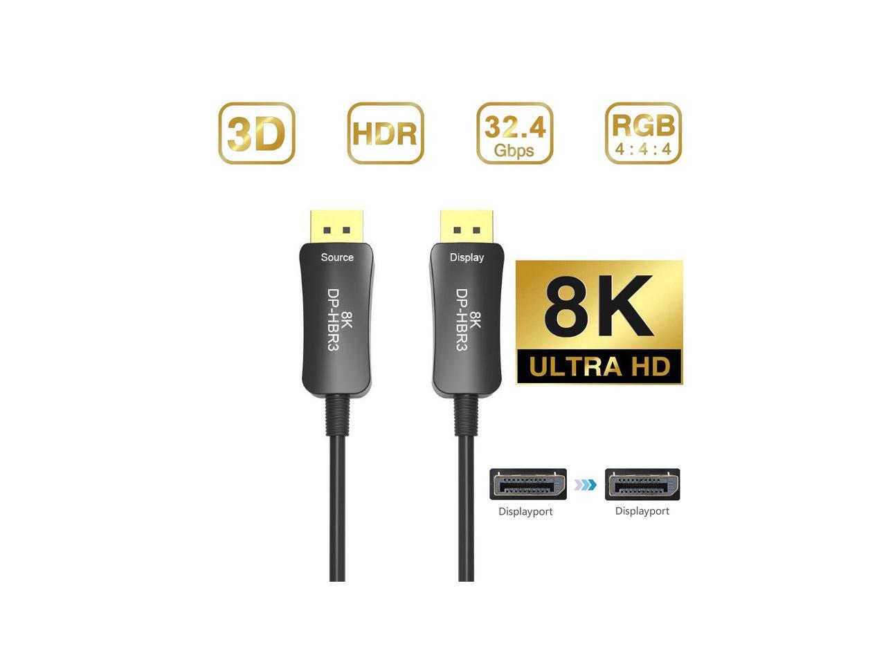 Fiber 8K 4K DisplayPort Cable DP 1.4 HBR3 8K@60Hz 4K@144Hz High Speed ...