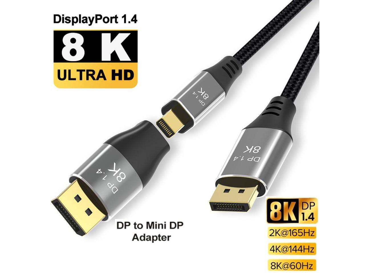 Mini DisplayPort to DisplayPort 1.4 1.4a Cable 8K 60Hz 4K 144Hz 120Hz ...