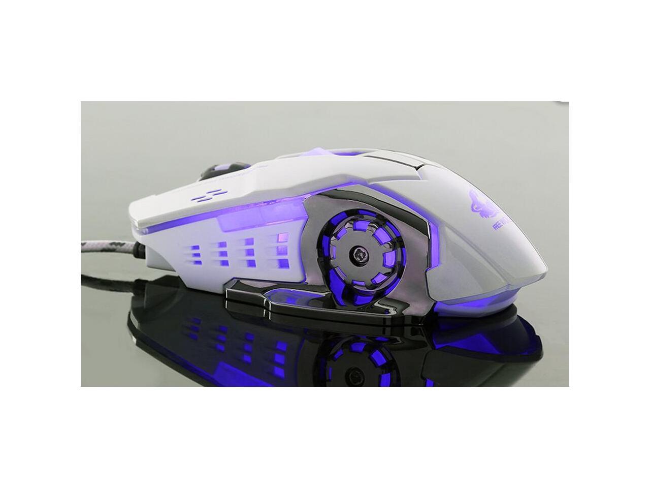 Freewolf V5 4000DPI Wired Mouse, 4 Adjustable DPI Levels, 500/1500/2500 ...