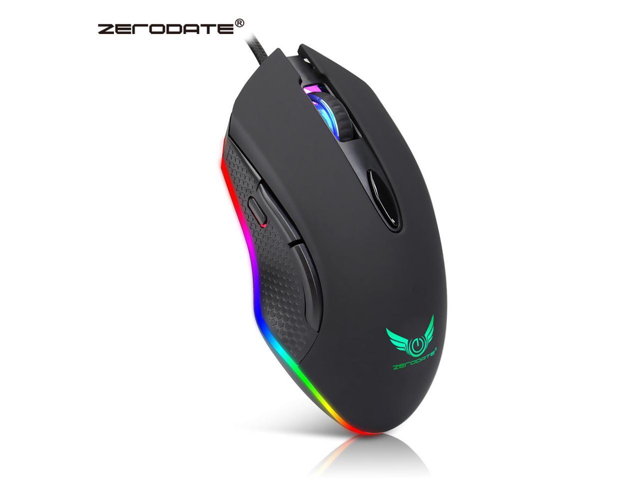 ZERODATE S700 Wired Gaming Mouse, RGB Spectrum Backlit Ergonomic Mouse ...