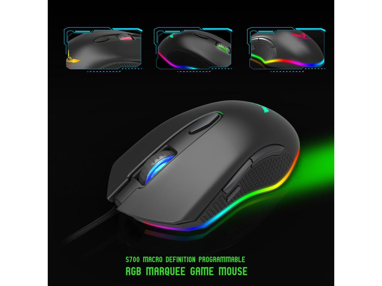 ZERODATE S700 Wired Gaming Mouse, RGB Spectrum Backlit Ergonomic Mouse ...