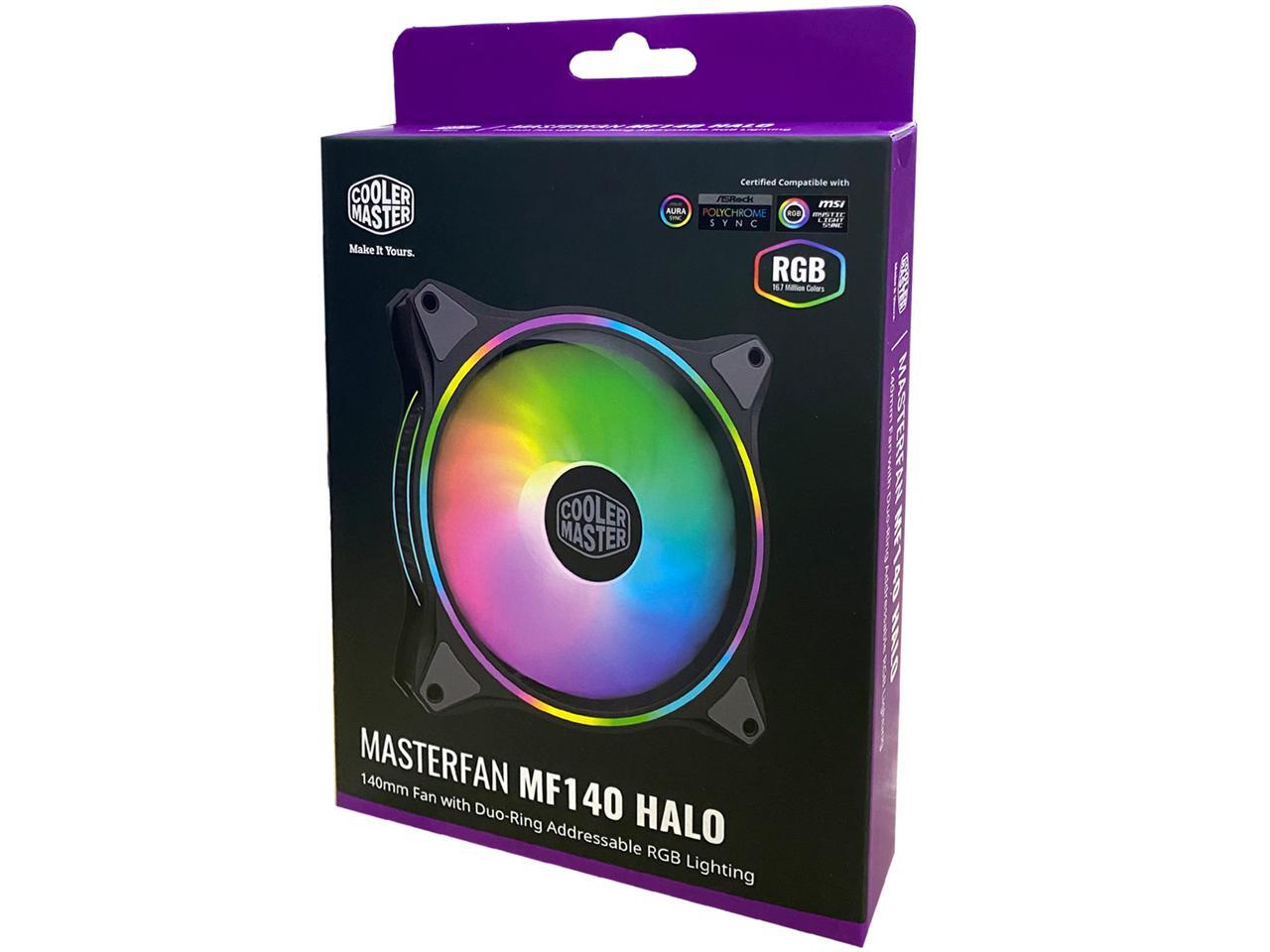Cooler Master MasterFan MF140 HALO Addressable RGB 140mm Fan with Duo ...