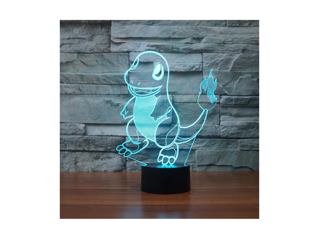 Pokemon go Charmander 3D illusion Night Light 7 Color Change LED Lamp ...